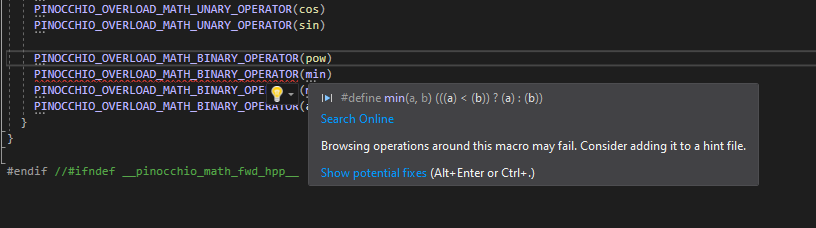 Confliction when building on Windows · Issue #1559 · stack-of-tasks/pinocchio · GitHub