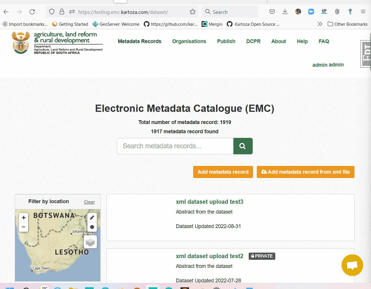 Changing 'Dataset' to 'Metadata Record' · Issue #234 · kartoza/ckanext-dalrrd-emc-dcpr · GitHub