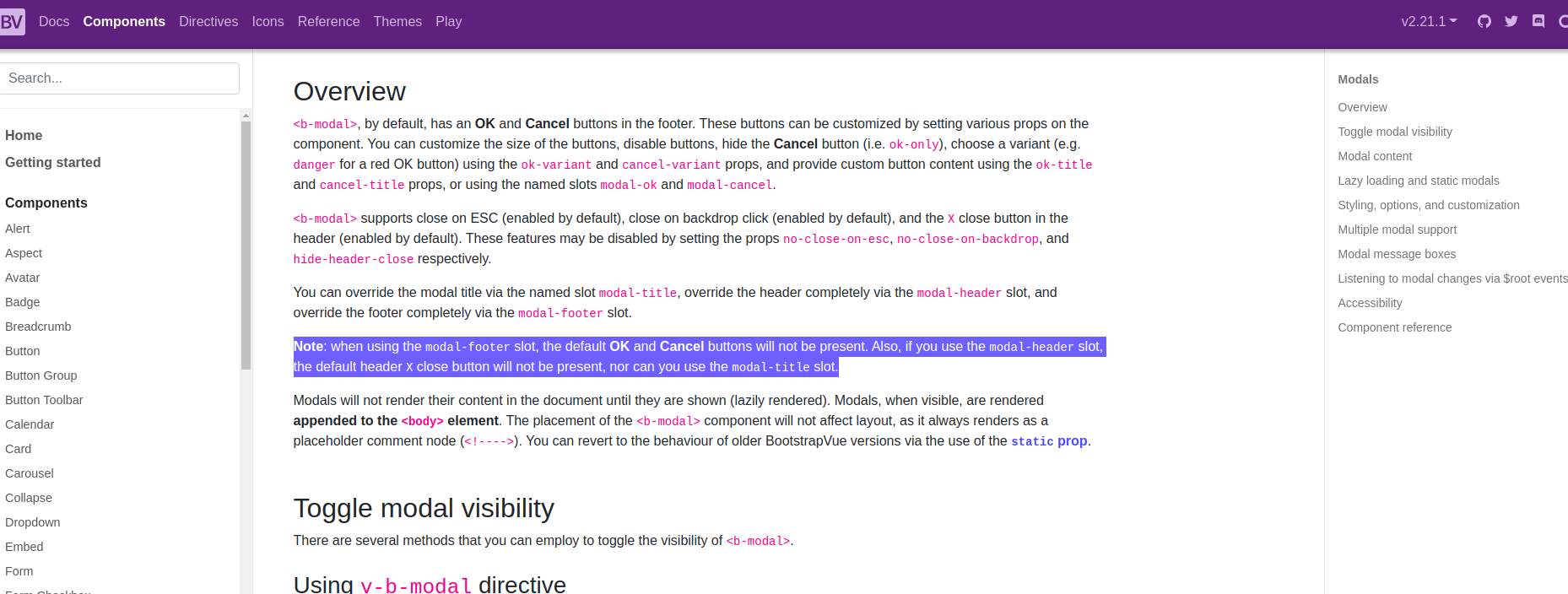 Modal Footer In Modal Component Dont Hide The Buttons · Bootstrap Vue Bootstrap Vue · Discussion