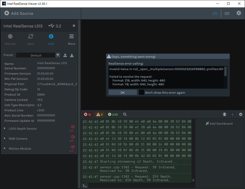 Invalid Value in rs2_open_multiple, Failed to resolve the request: · Issue #7990 ...