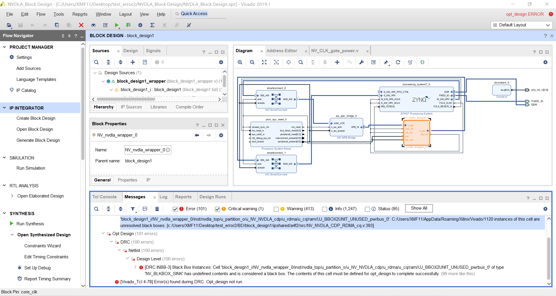 block design后implementation失败 · Issue #18 · LeiWang1999/ZYNQ-NVDLA · GitHub