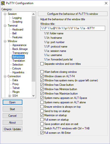 PuTTy terminals are opening outside the panel, not able to reattach ...
