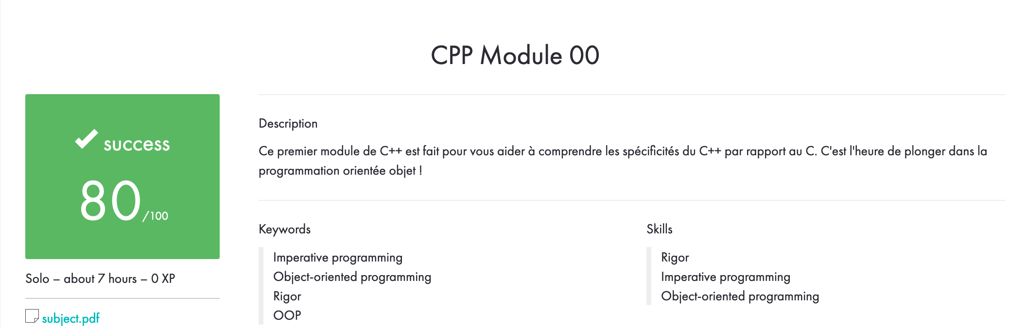 GitHub - Misterwayne/Piscine-CPP: Projets de 42 Paris sur les bases du CPP