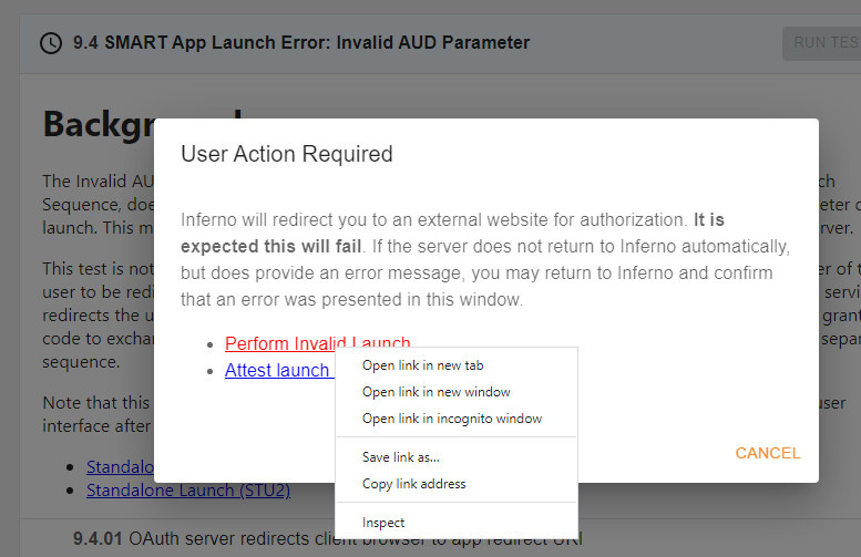 Request: is it possible to have the "Perform Invalid Launch" URL open ...
