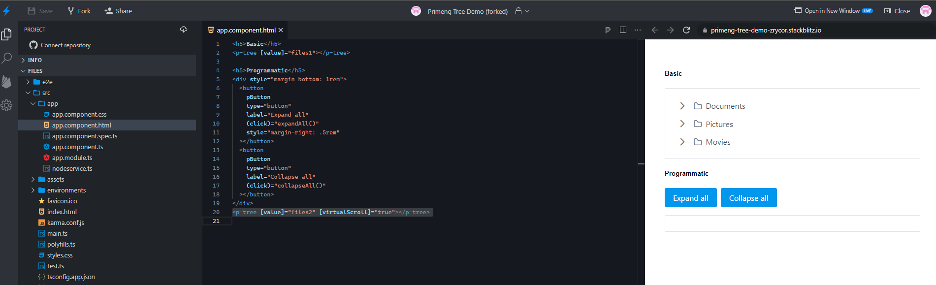 Primeng Tree Structure Does Not Working Properly Using Virtualscroll And Collapse Allexpand All