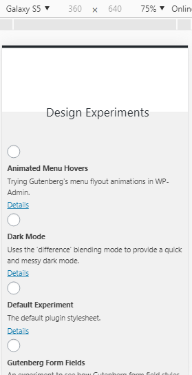 Minor changes for Small devices · Issue #21 · WordPress/design-experiments · GitHub