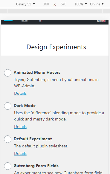 Minor changes for Small devices · Issue #21 · WordPress/design-experiments · GitHub