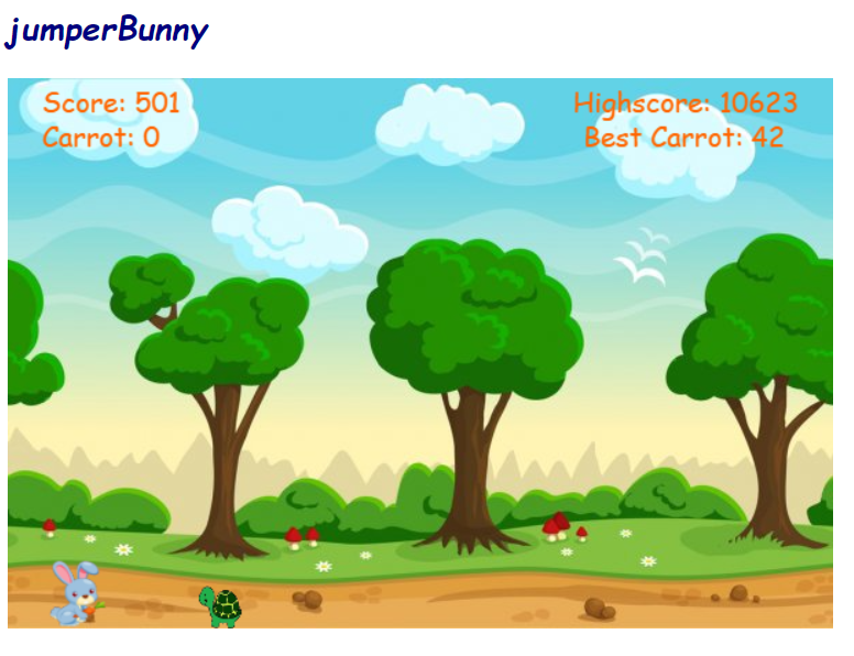 GitHub - edacoskun/jumperBunny-Game: Escape from turtles and pick carrots game