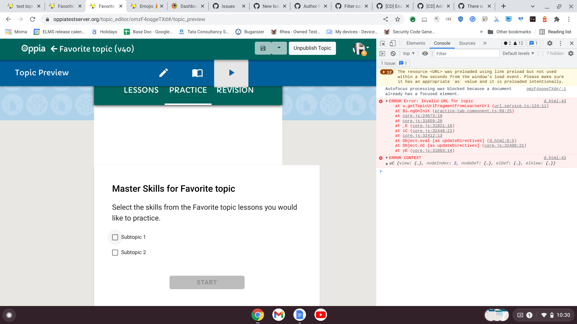 Console errors shown while previewing topic · Issue #15156 · oppia/oppia · GitHub