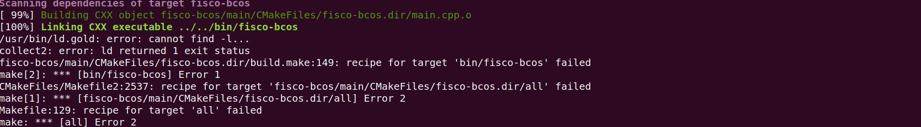 编译问题，编译到最后貌似找不到某个库，哪个大佬给看下 · Issue #3439 · FISCO-BCOS/FISCO-BCOS · GitHub
