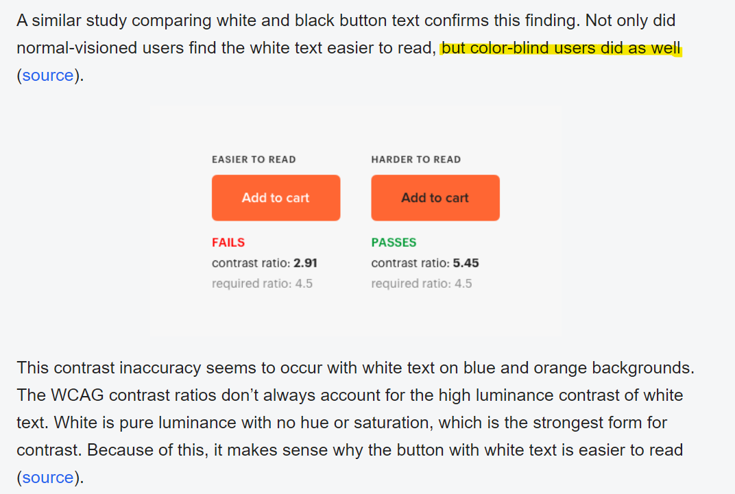 Black text on white background flagged as insufficient contrast · Issue ...