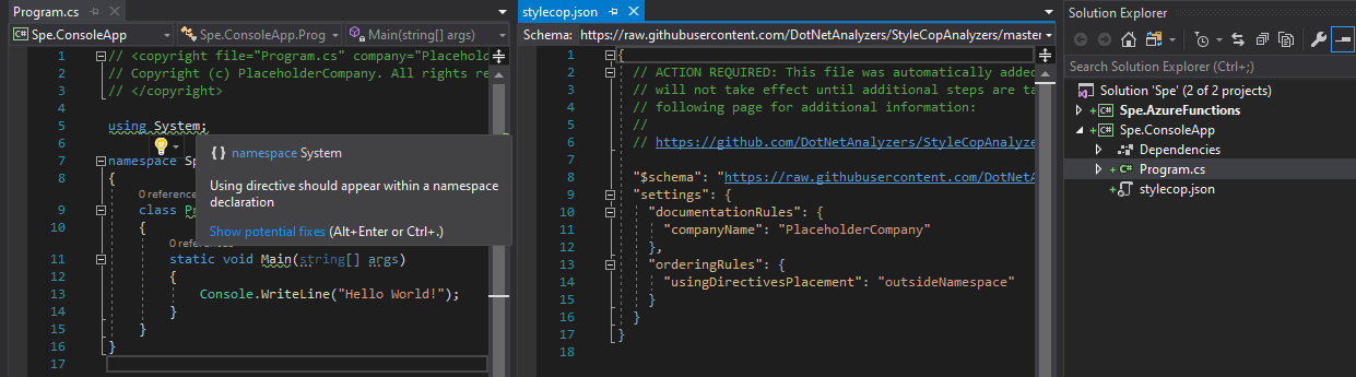 Stylecop Json Being Ignored · Issue 2999 · Dotnetanalyzers Stylecopanalyzers · Github