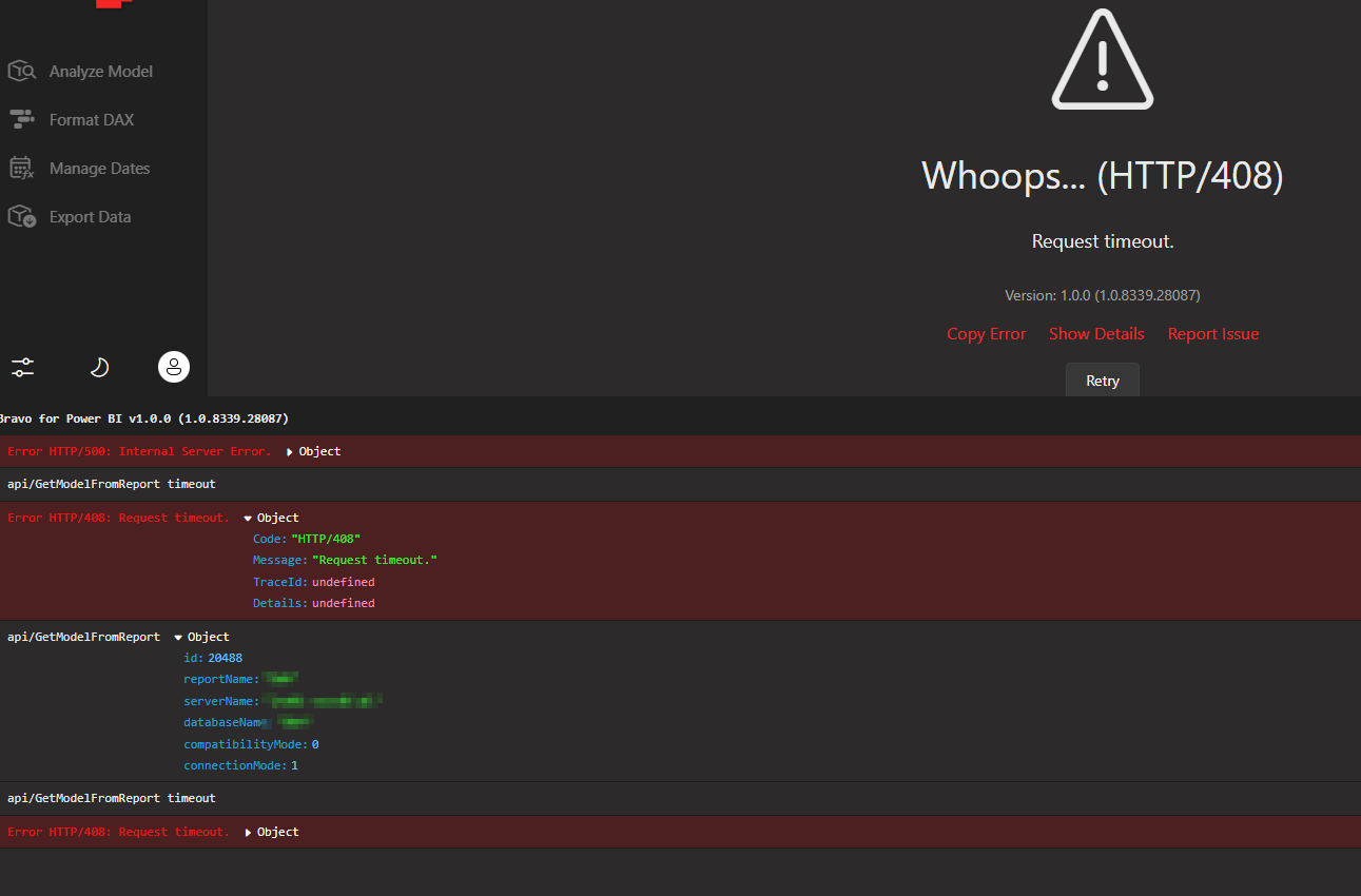 AnalyzeModel - VertiPaq Analyzer request timeout HTTP/408 · Issue #517 · sql-bi/Bravo · GitHub