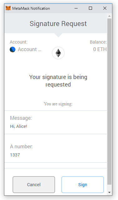 Data user is signing is cut off in MetaMask request, no overflow ...