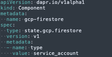 GCP Firestore type field incorrect example · Issue #3526 · dapr/docs · GitHub