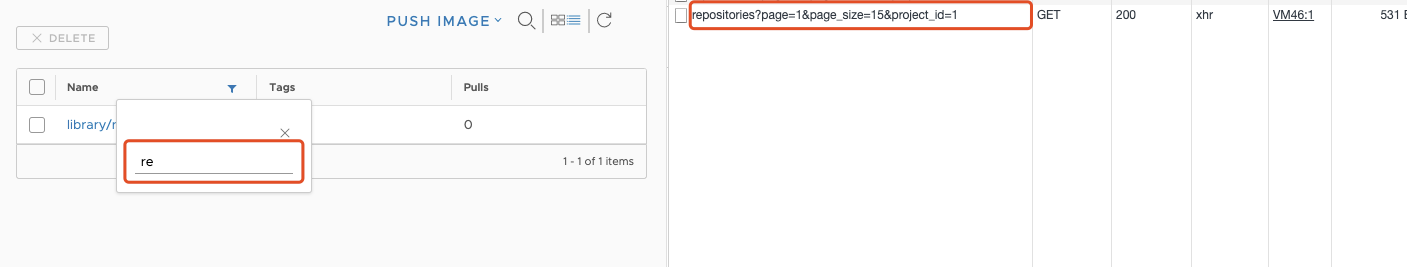 Filter repositories by name in table not provide correct param · Issue #10040 · goharbor/harbor ...