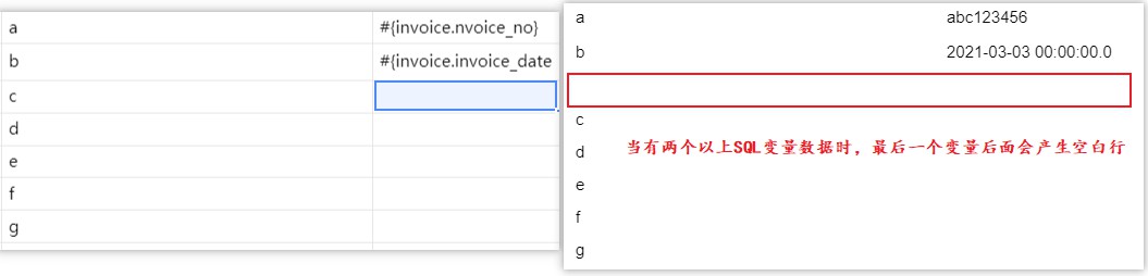 当有两个以上SQL变量数据时，最后一个变量后面会产生空白行 · Issue #162 · jeecgboot/jimureport · GitHub