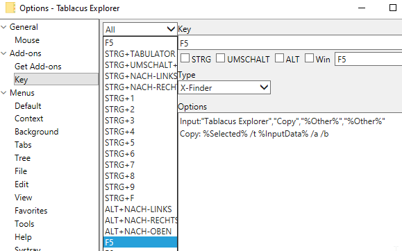 Feature request: F5 key for copy files · Issue #249 · tablacus/TablacusExplorer · GitHub