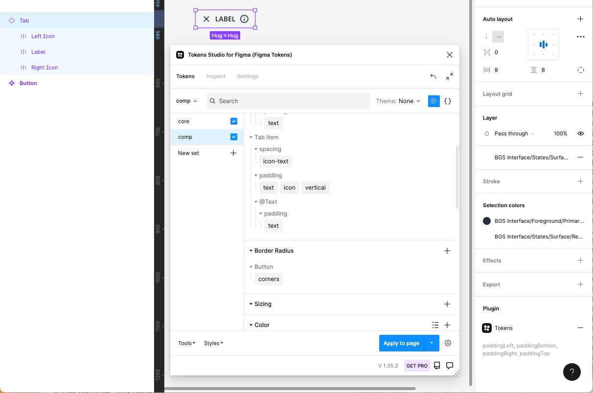 Token / Inspect not showing applied tokens on component instance · Issue #1683 · tokens-studio ...