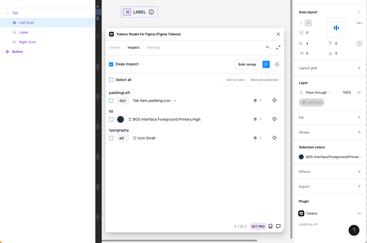 Token / Inspect not showing applied tokens on component instance · Issue #1683 · tokens-studio ...