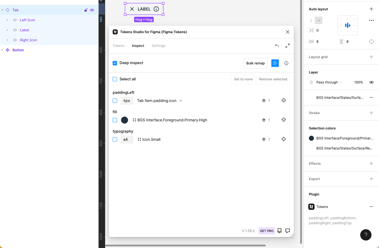 Token / Inspect not showing applied tokens on component instance ...
