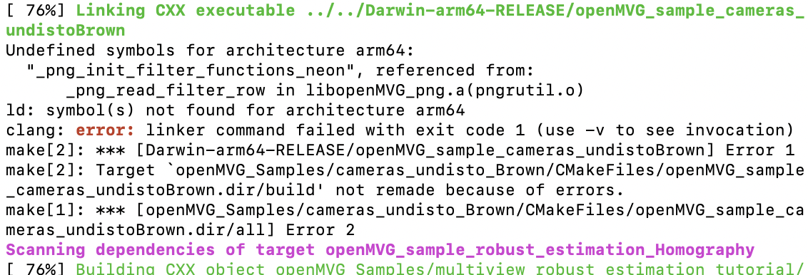 Problème de build sur Mac Arm64 (M1) · Issue #1864 · openMVG/openMVG · GitHub