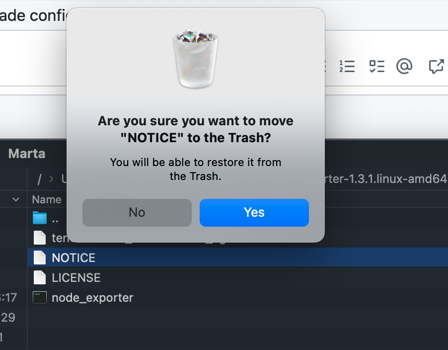 Trash confirm still pop out even I've already made config · Issue #1005 · marta-file-manager ...