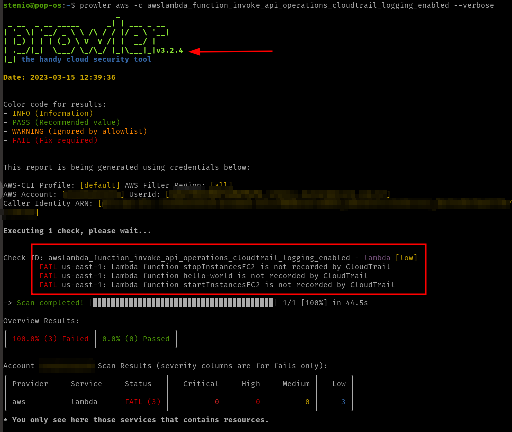 Check lambda function invoke in cloudtrail logging · Issue #2090 · prowler-cloud/prowler · GitHub