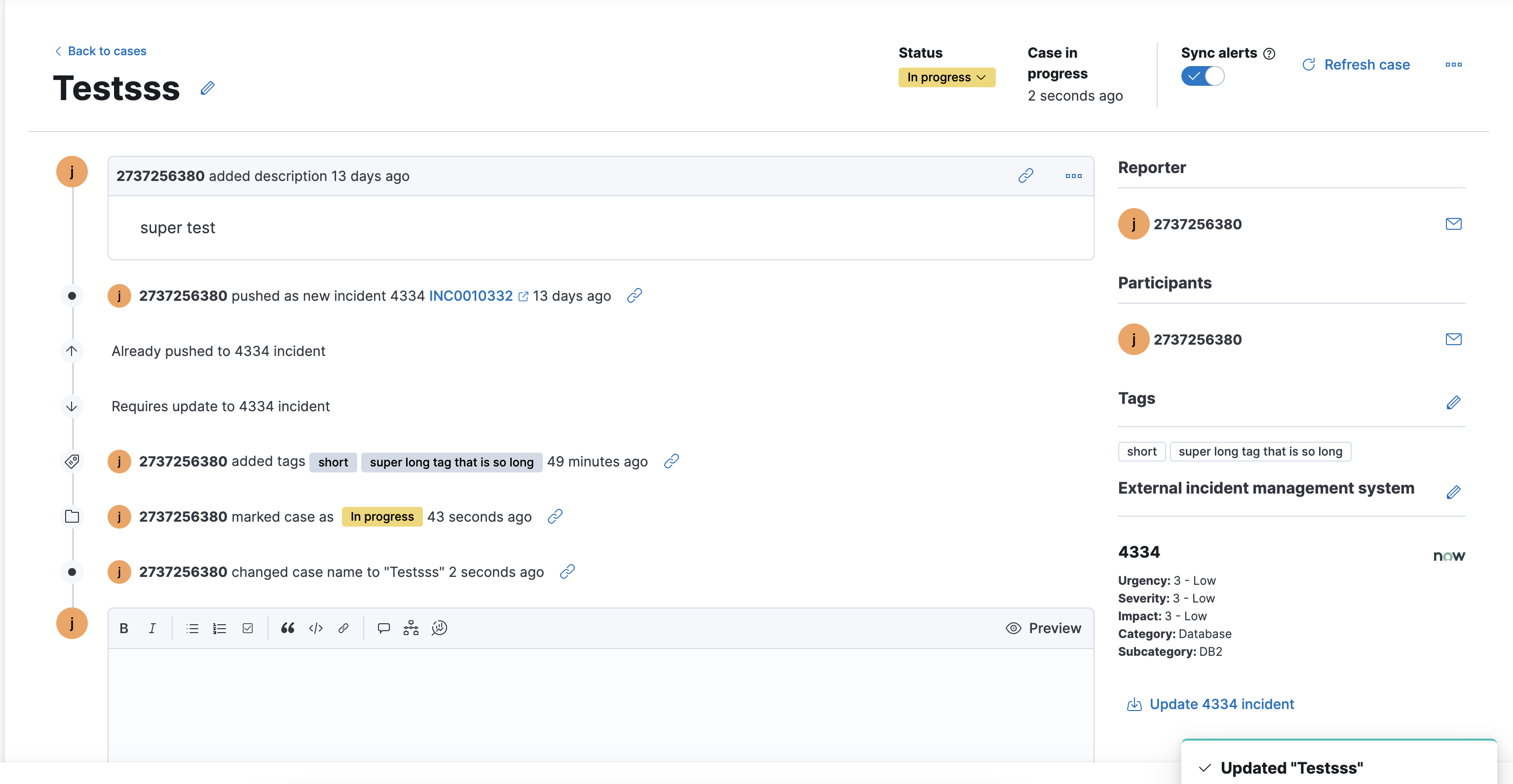 [ResponseOps][Cases] In progress time is using the last updated at instead of the date for in ...