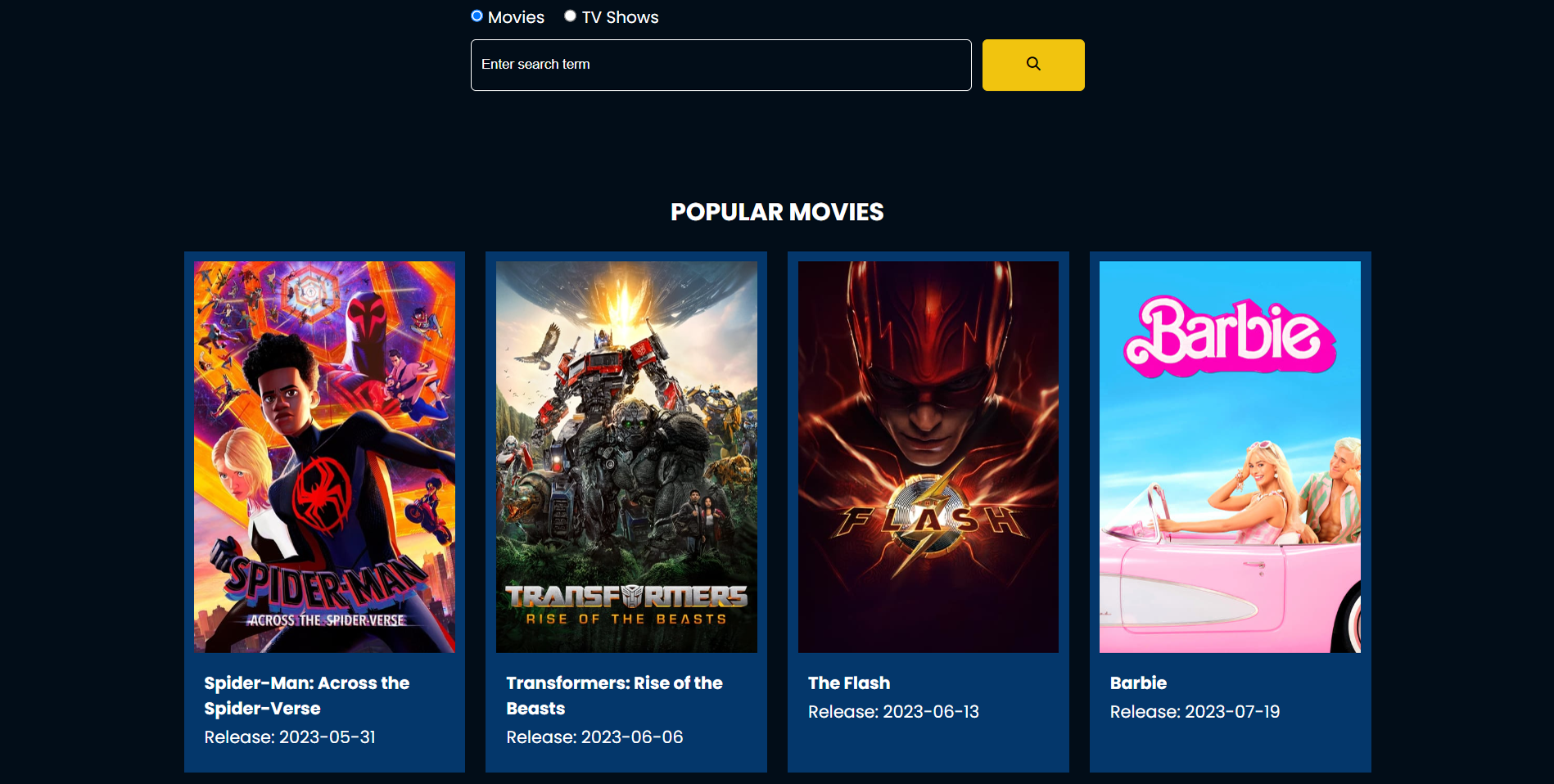 GitHub - FalcoO0n/MovieHub-app: Vanilla JS App that displays current movies and TV show Info
