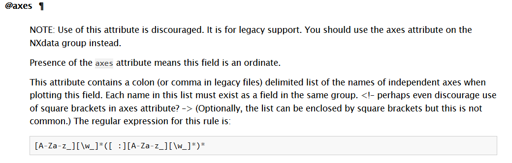 Clarify documentation of field @axes attribute · Issue #852 · nexusformat/definitions · GitHub