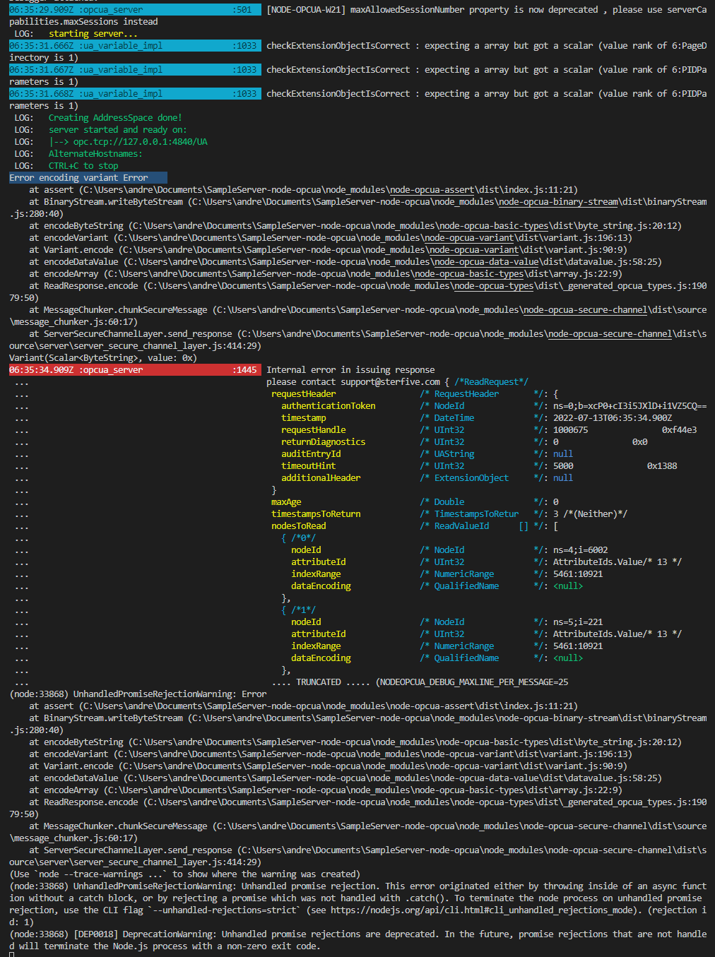 Encoding Variant Error After Update To 2720 · Issue 1167 · Node Opcuanode Opcua · Github