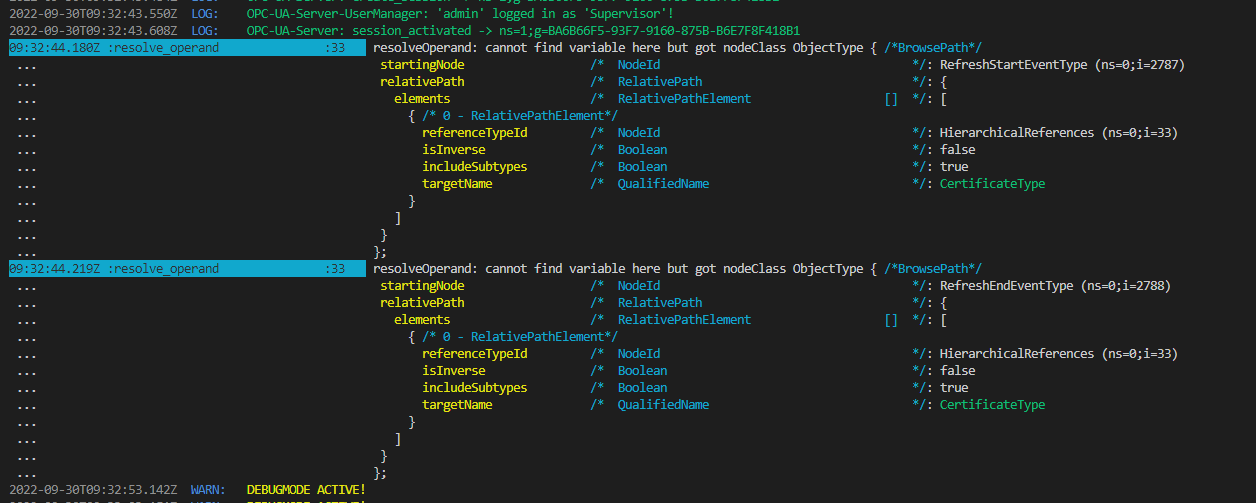 node-opcua log message on RefreshStartEventType and RefreshEndEventType · Issue #1201 · node ...