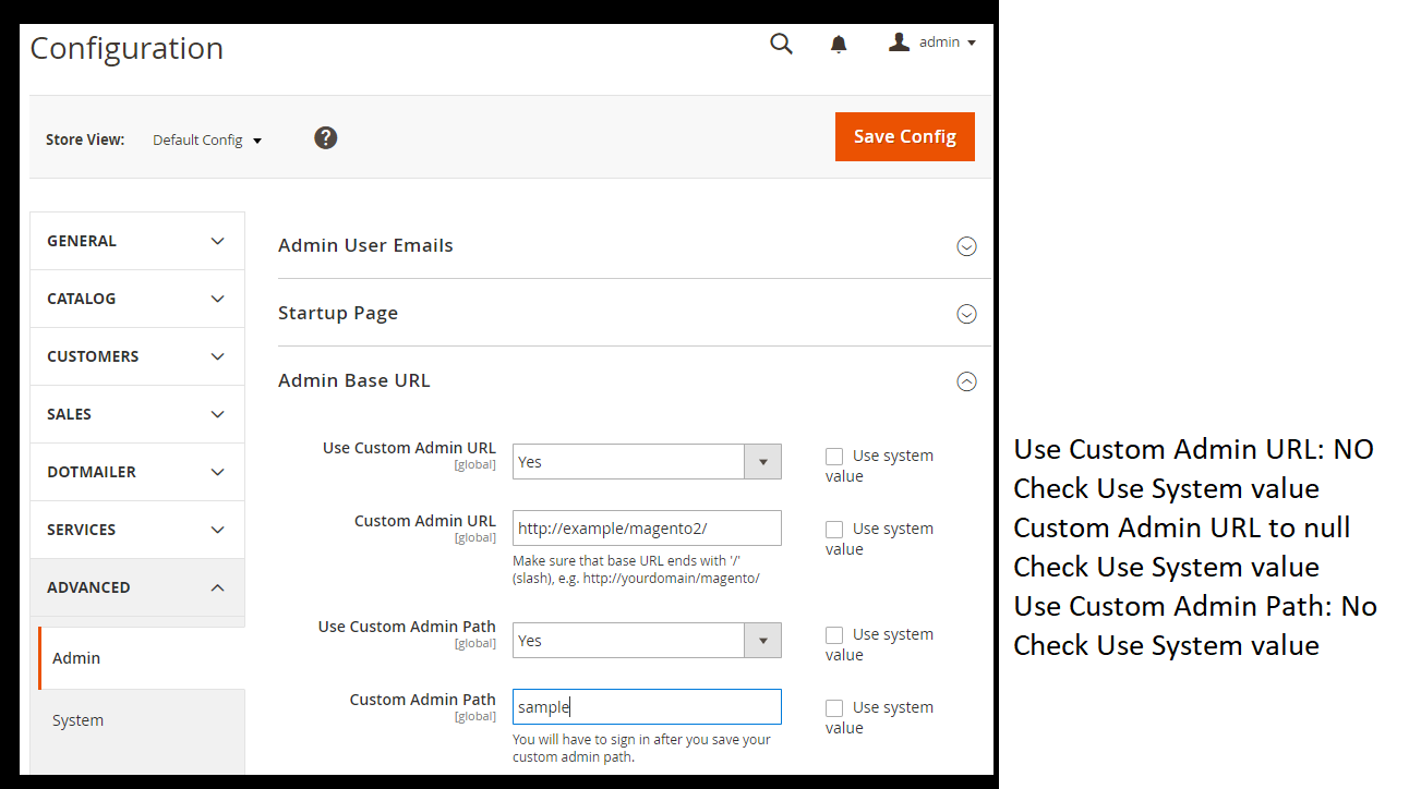 All the admin is broken after I update Admin Base URL: Use Custom Admin URL to YES), Not able to ...