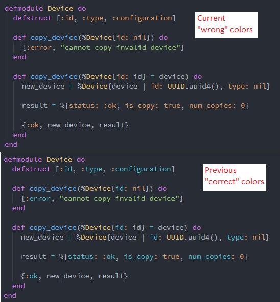 Elixir highlighting change (adjust for ElixirLS fix) · Issue #464 · Binaryify/OneDark-Pro · GitHub