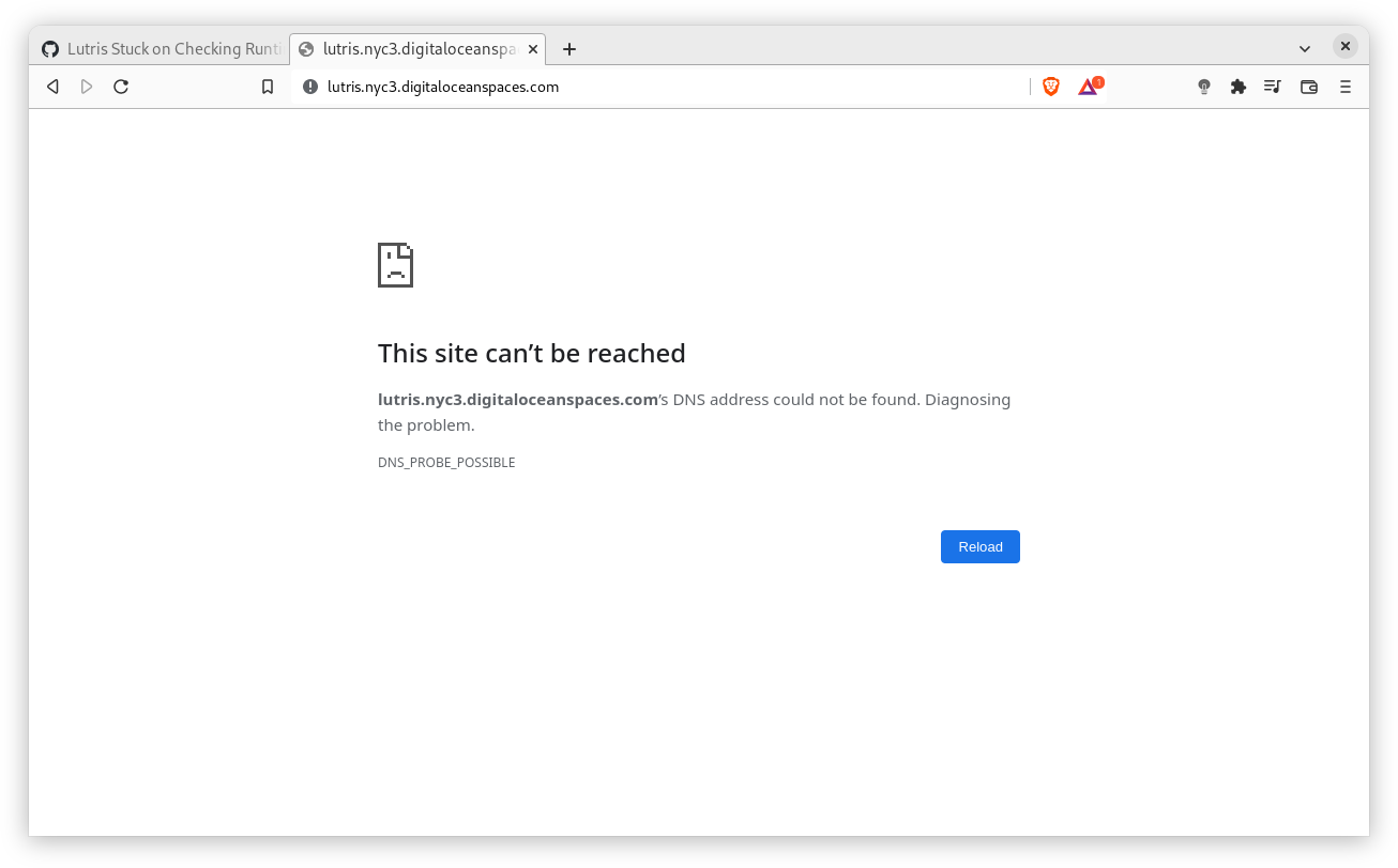 Lutris Stuck on Checking Runtime. Managed to initiate install of a game, but File Not Found ...