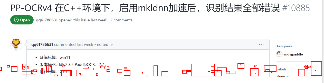 PP-OCRv4 在C++环境下，启用mkldnn加速后，识别结果全部错误 · Issue #10885 · PaddlePaddle/PaddleOCR · GitHub