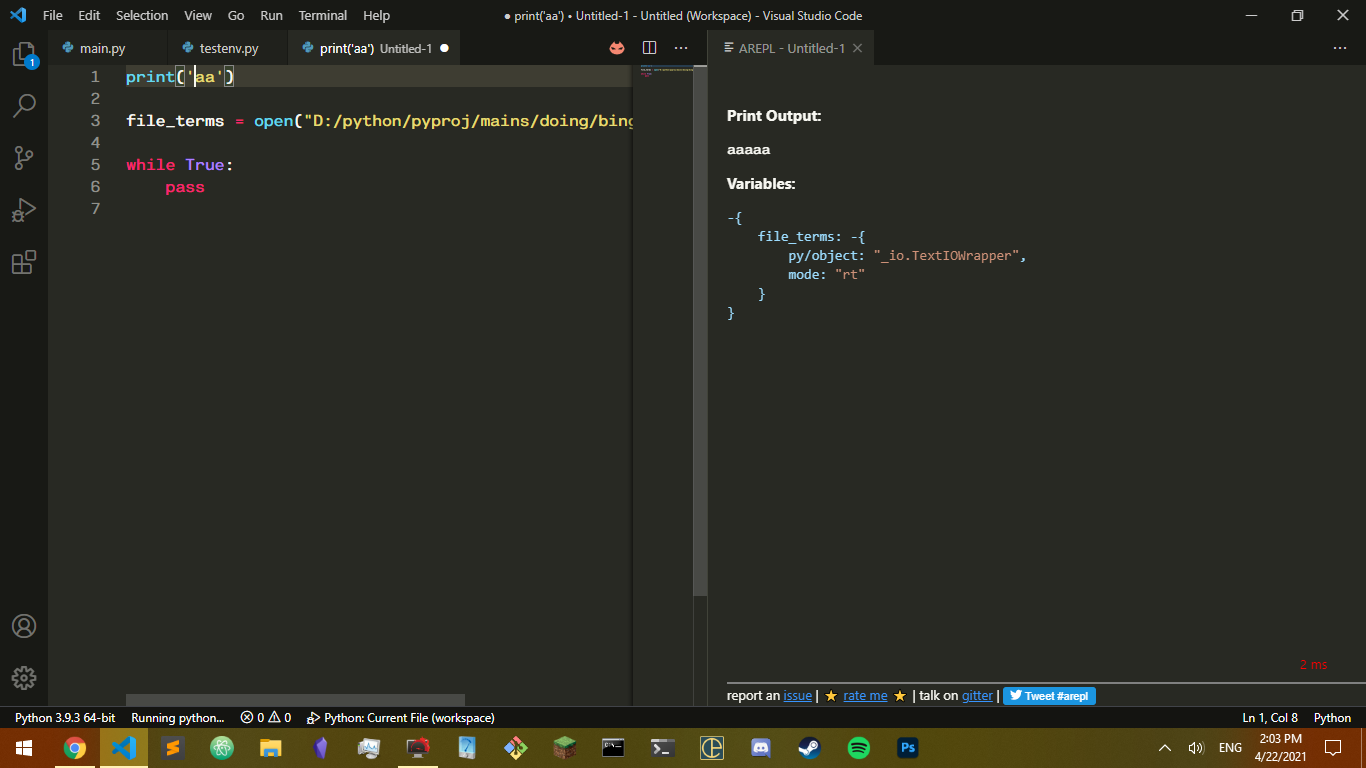 Arepl not refreshing · Issue #367 · Almenon/AREPL-vscode · GitHub
