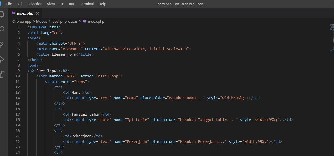 GitHub - putrinabila23/Lab7Web: program PHP sederhana dengan ...