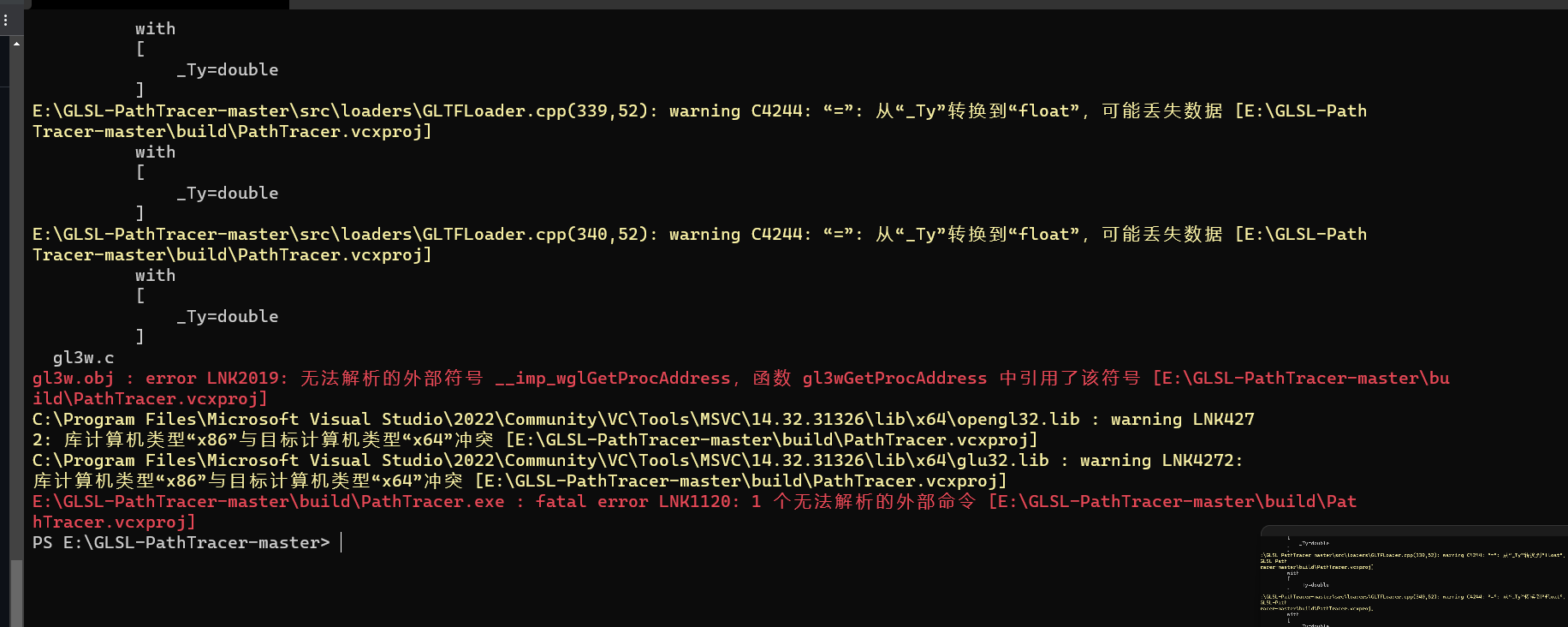 hello,Why is this error when I open and build the solution in vs after I do my project cmake ...