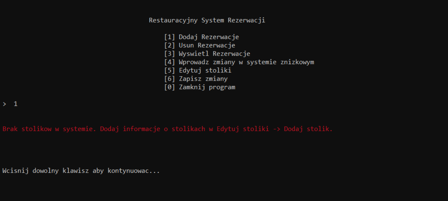 GitHub - PaulinaCzapla/Restaurant-Reservation-System: Console program ...