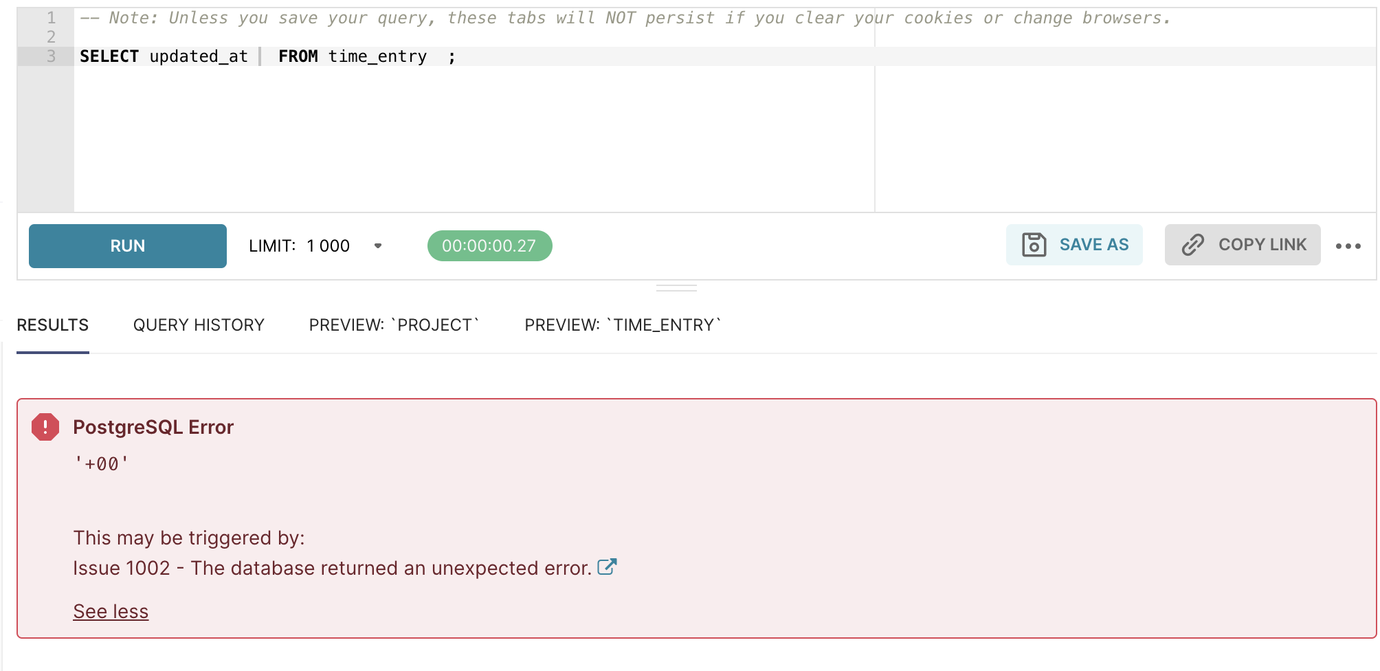 Postgres Timestamp With Timezone Causes Error Issue 20450 Apache