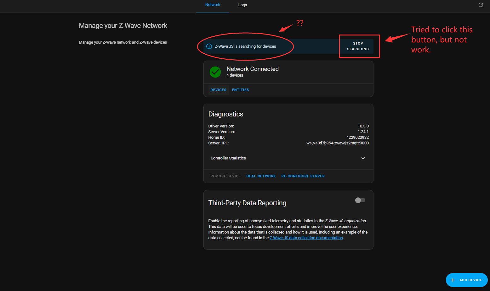 Issue of Z-Wave JS · Issue #443 · hassio-addons/addon-zwave-js-ui · GitHub