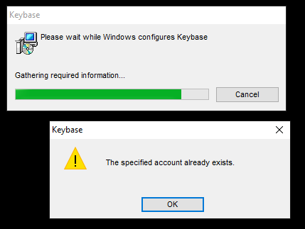 Keybase Windows installer won't reinstall the app · Issue #20809 · keybase/client · GitHub