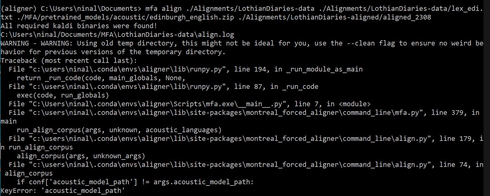 Using pretrained models in mfa align v2.0.0a24 · Issue #325 · MontrealCorpusTools/Montreal ...