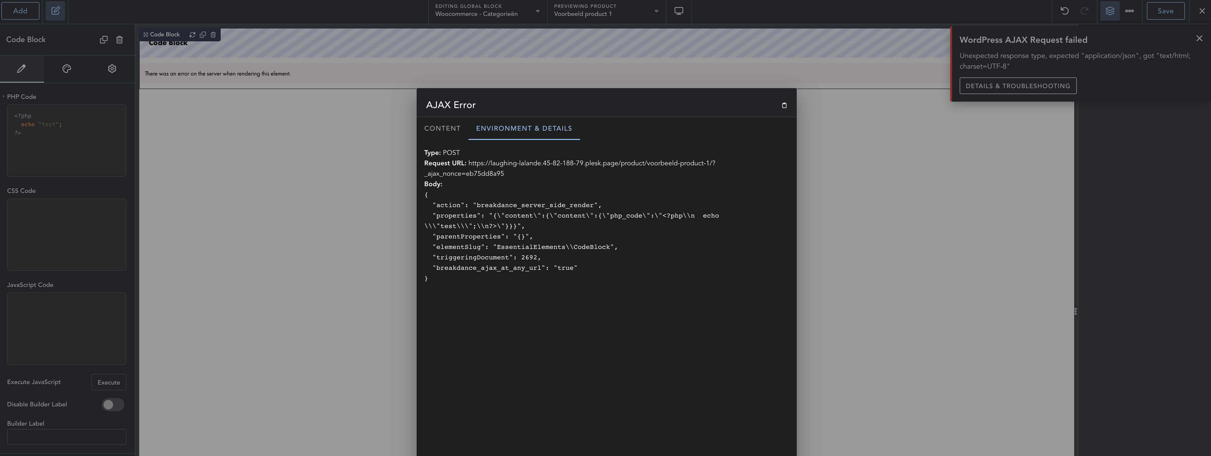 Global block - Product previews not working · Issue #643 · soflyy/breakdance-bugs · GitHub