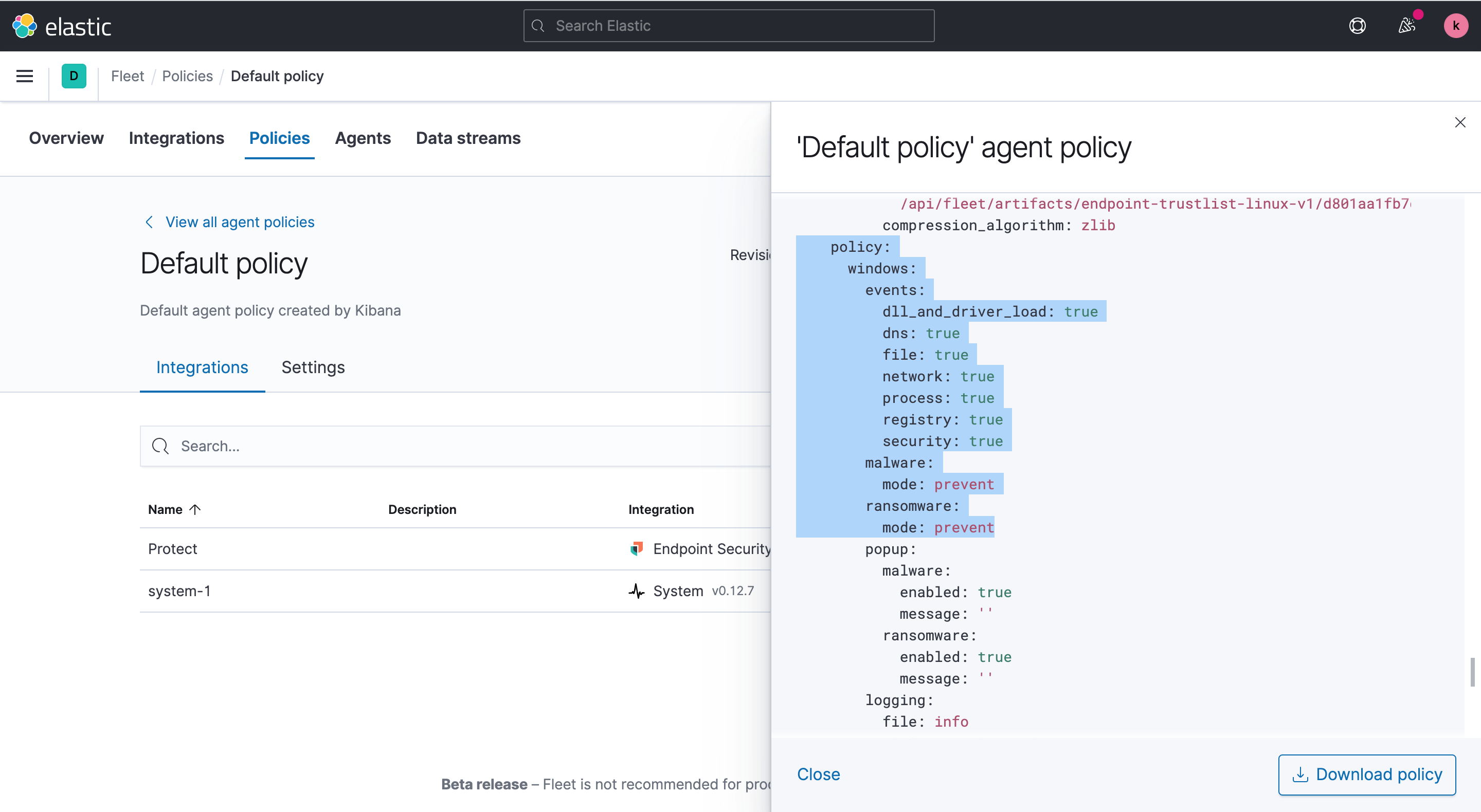 Cannot create property 'supported' on string 'off' at migrateEndpointPackagePolicyToV7140 ...