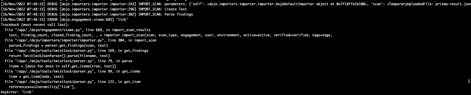 Cannot Import Prisma Json Scan Result File · Issue 7146 · Defectdojo Django Defectdojo · Github
