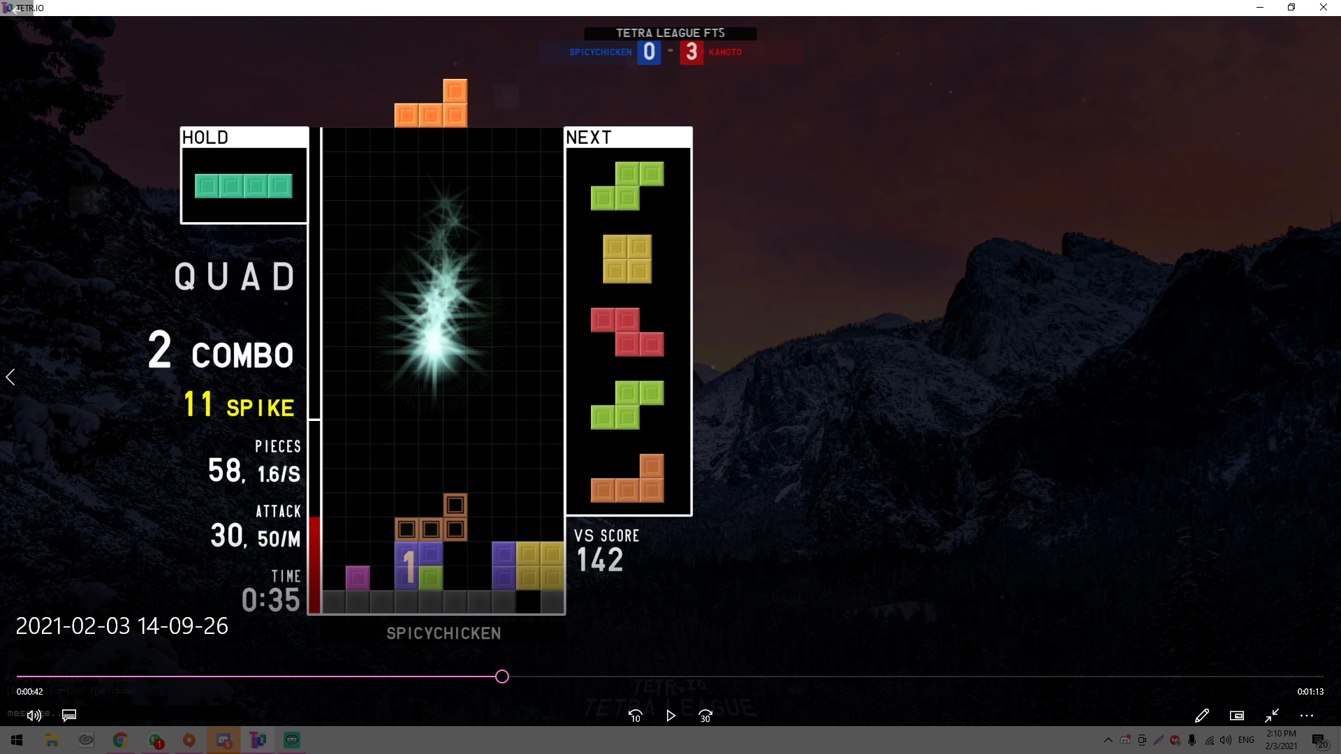 Opponent's board is not properly shown resulting in false top out for the opponent in Tetra ...